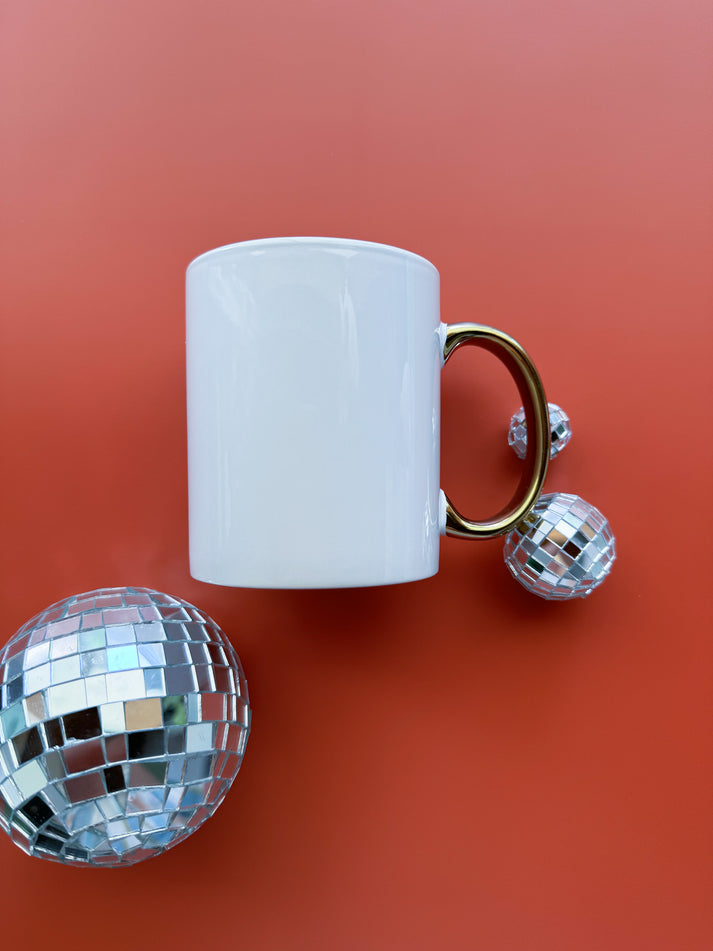 Personalized Gold Handled Sublimated Mug – Finding Joy Craft Co